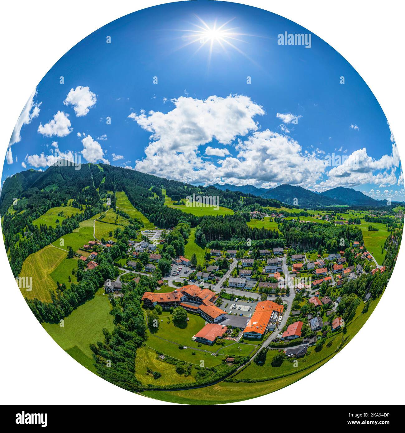 Beautiful landscape around Bad Kohlgrub on upper bavarian alpine border ...