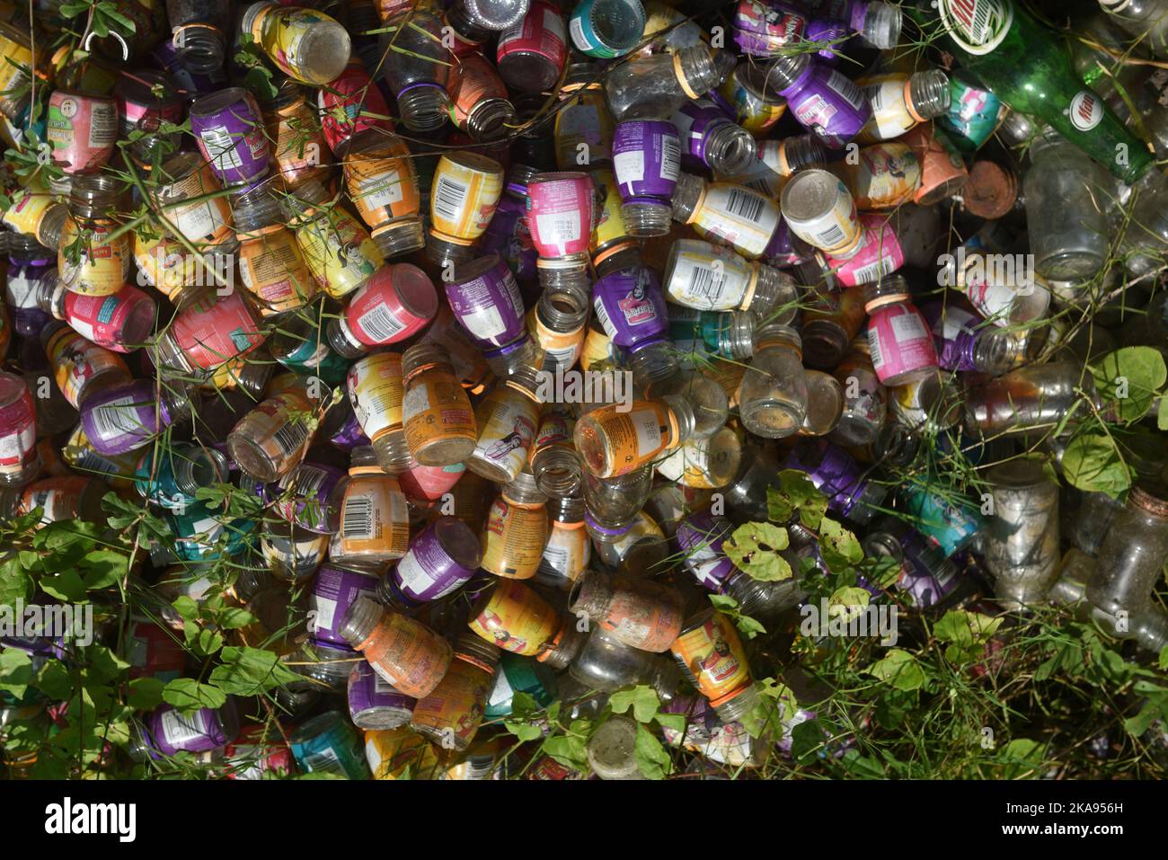Kolkata, India: November 1, 2022, Pilled up glass bottles are seen ...