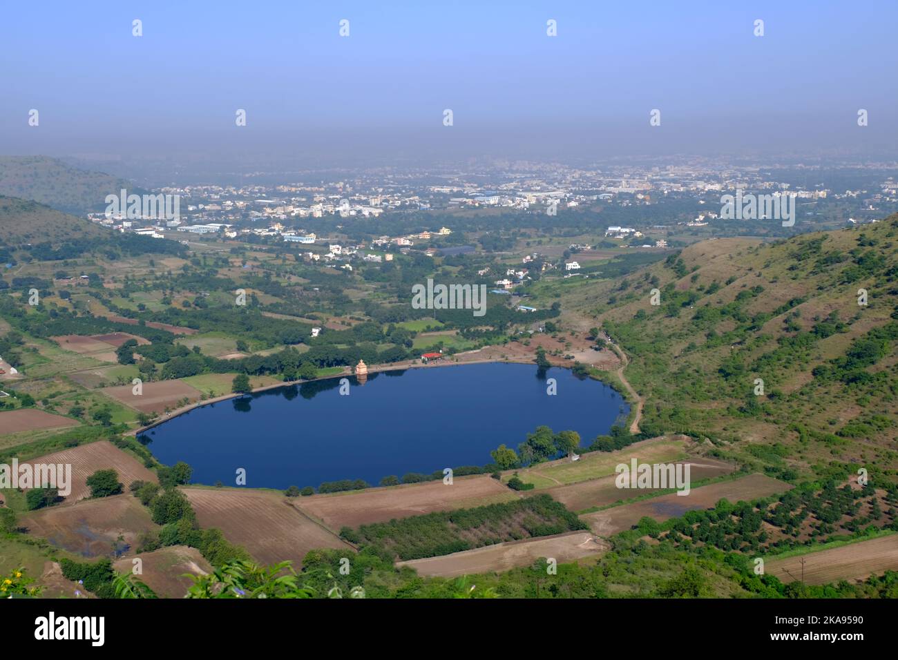 Scenic view of Mastani Talav or Lake From Dive Ghat, situated near ...