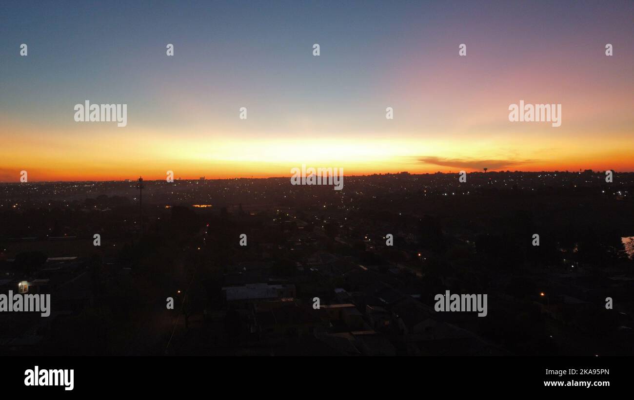 An aerial view of a sunset in Roodepoort South Africa Stock Photo - Alamy