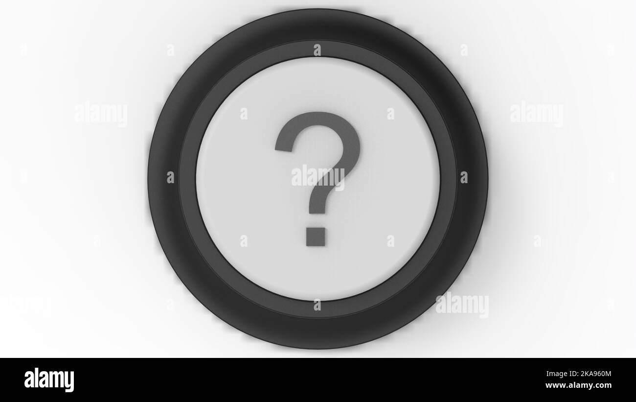 white button question mark isolated illustration 3d render Stock Photo ...
