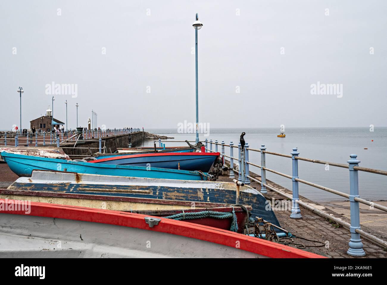 Fishing boats stored on Stone Jetty, Morecambe Stock Photo - Alamy
