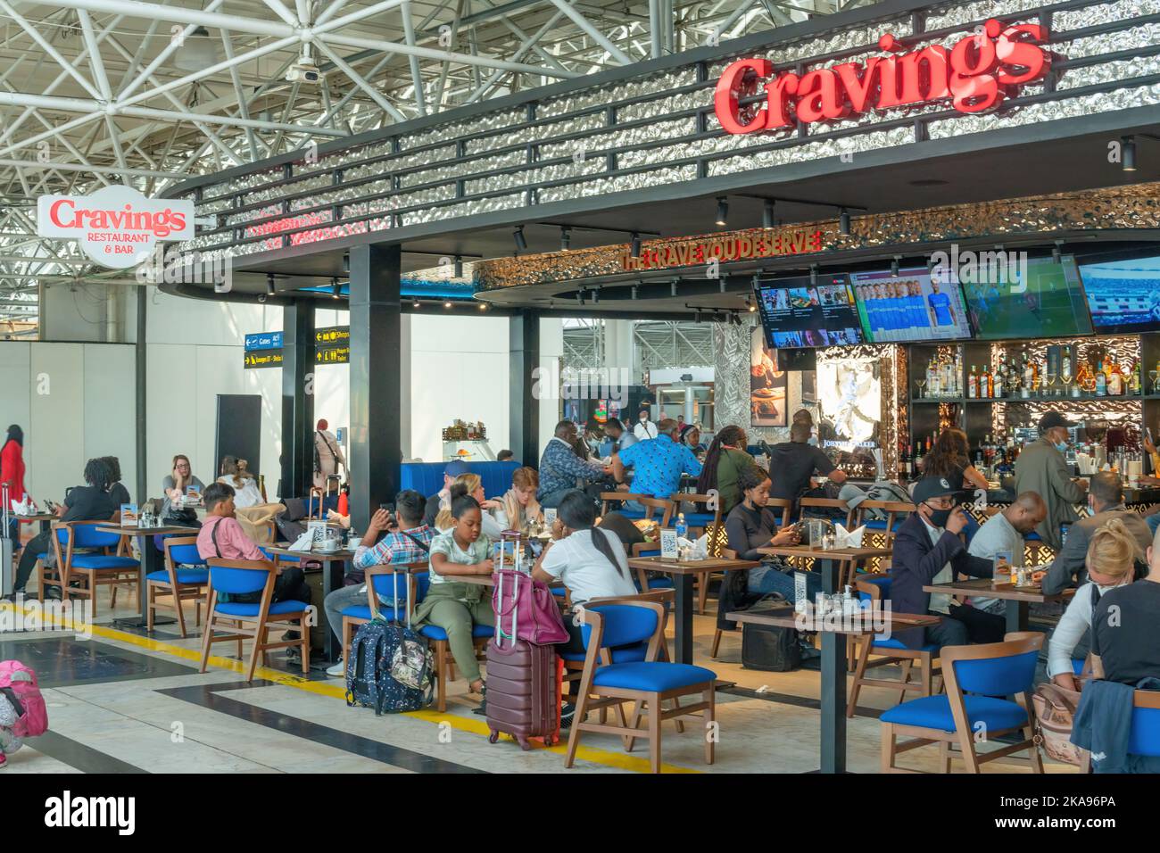 Addis Abeba,Ethiopia,April 10,2022: Airport This is the stylish bar ...