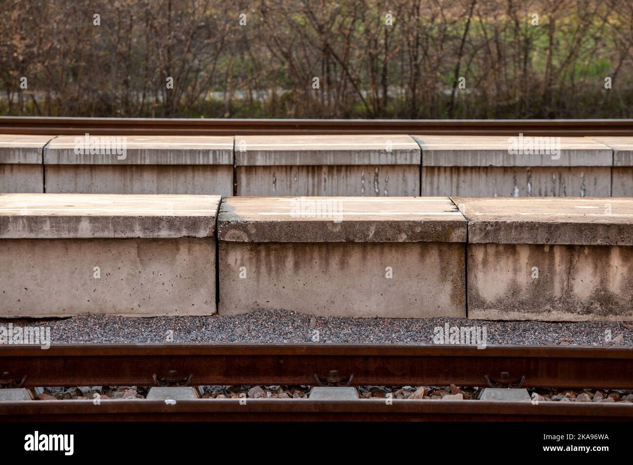 Picture of a modern railway platform in a railroad train station ...