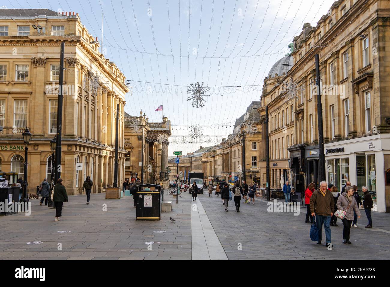 A view of Grey Street in the city of Newcastle upon Tyne, UK, by ...
