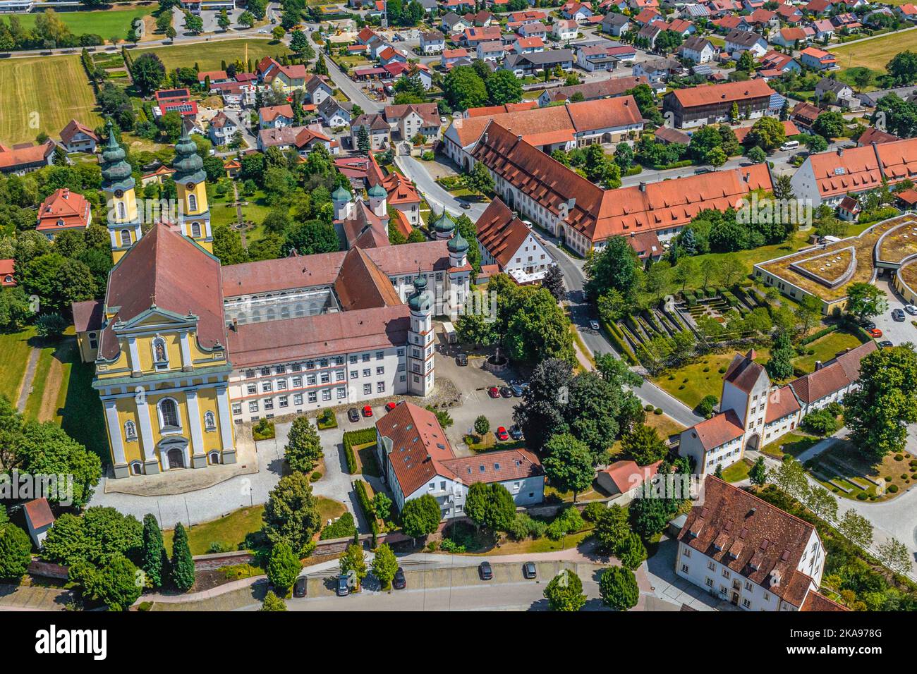 The idyllic village of Rot on the Rot from above Stock Photo - Alamy