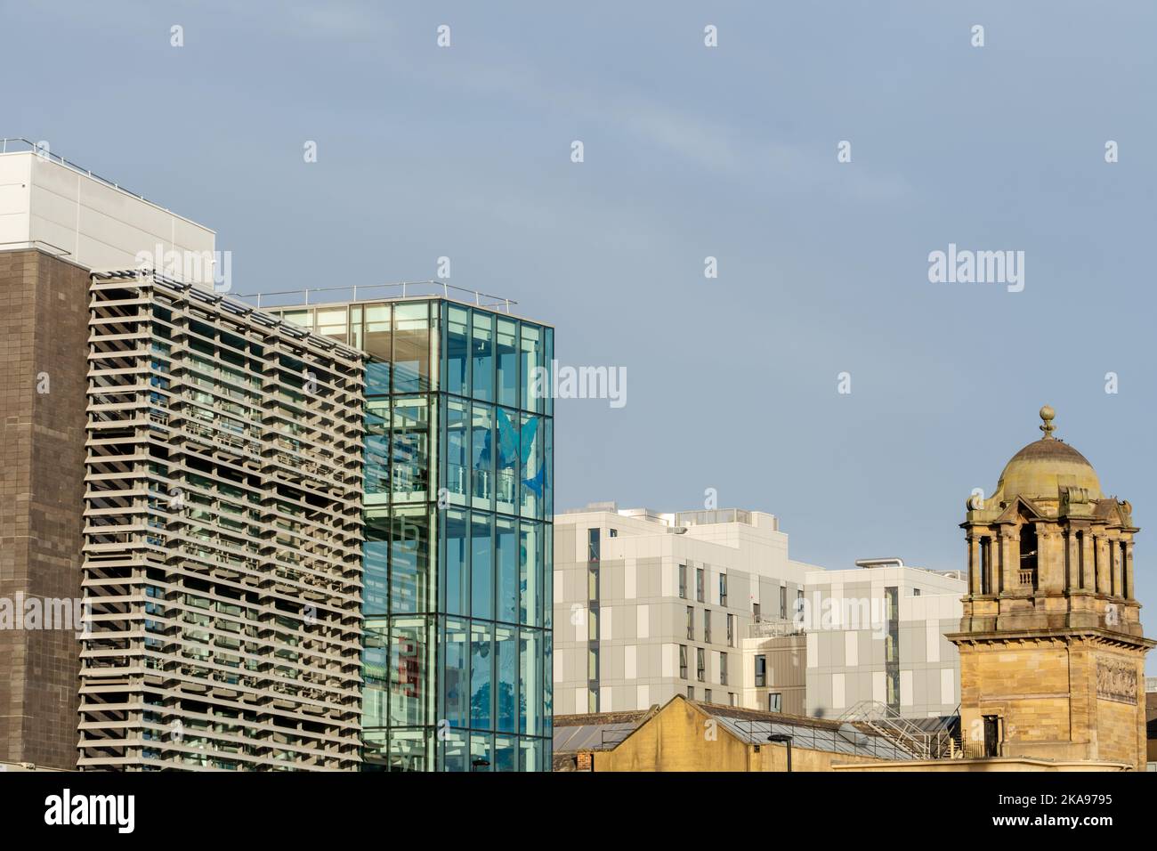 City skyline in Newcastle upon Tyne, UK - a cityscape showing new and ...