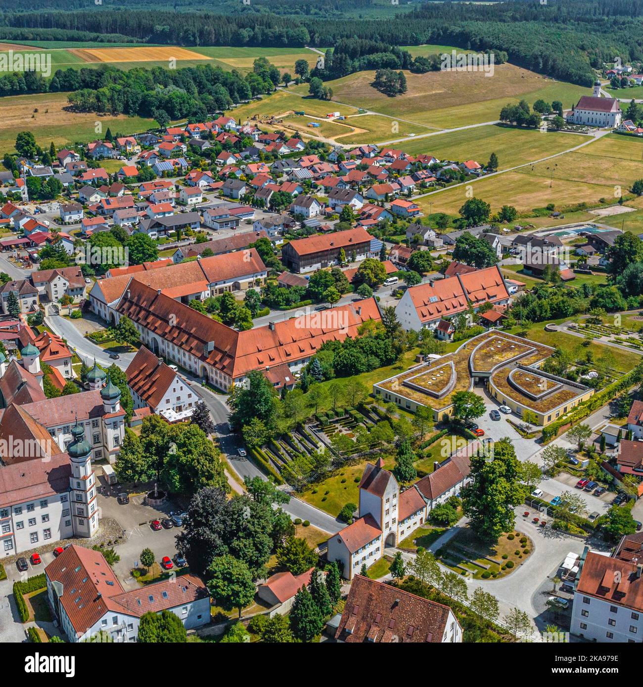The idyllic village of Rot on the Rot from above Stock Photo - Alamy