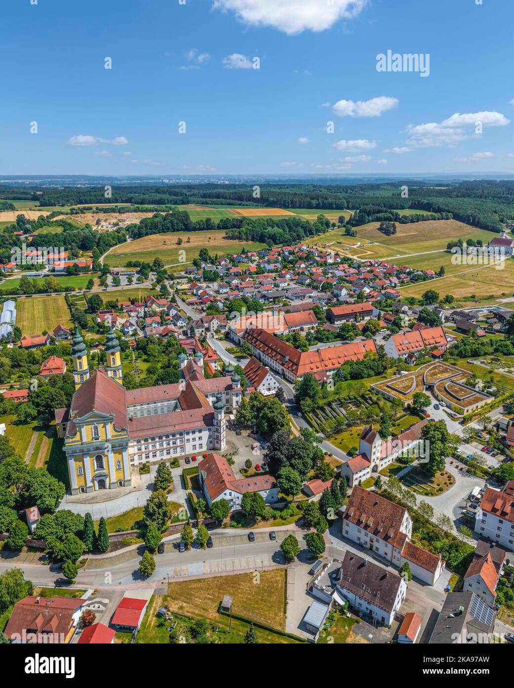 The idyllic village of Rot on the Rot from above Stock Photo - Alamy