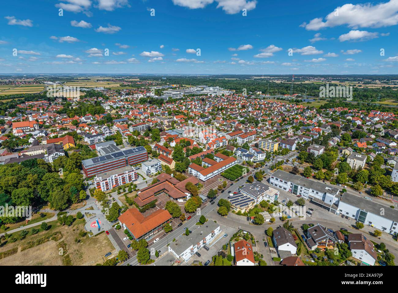 The market community of Meitingen on Lech from above Stock Photo - Alamy