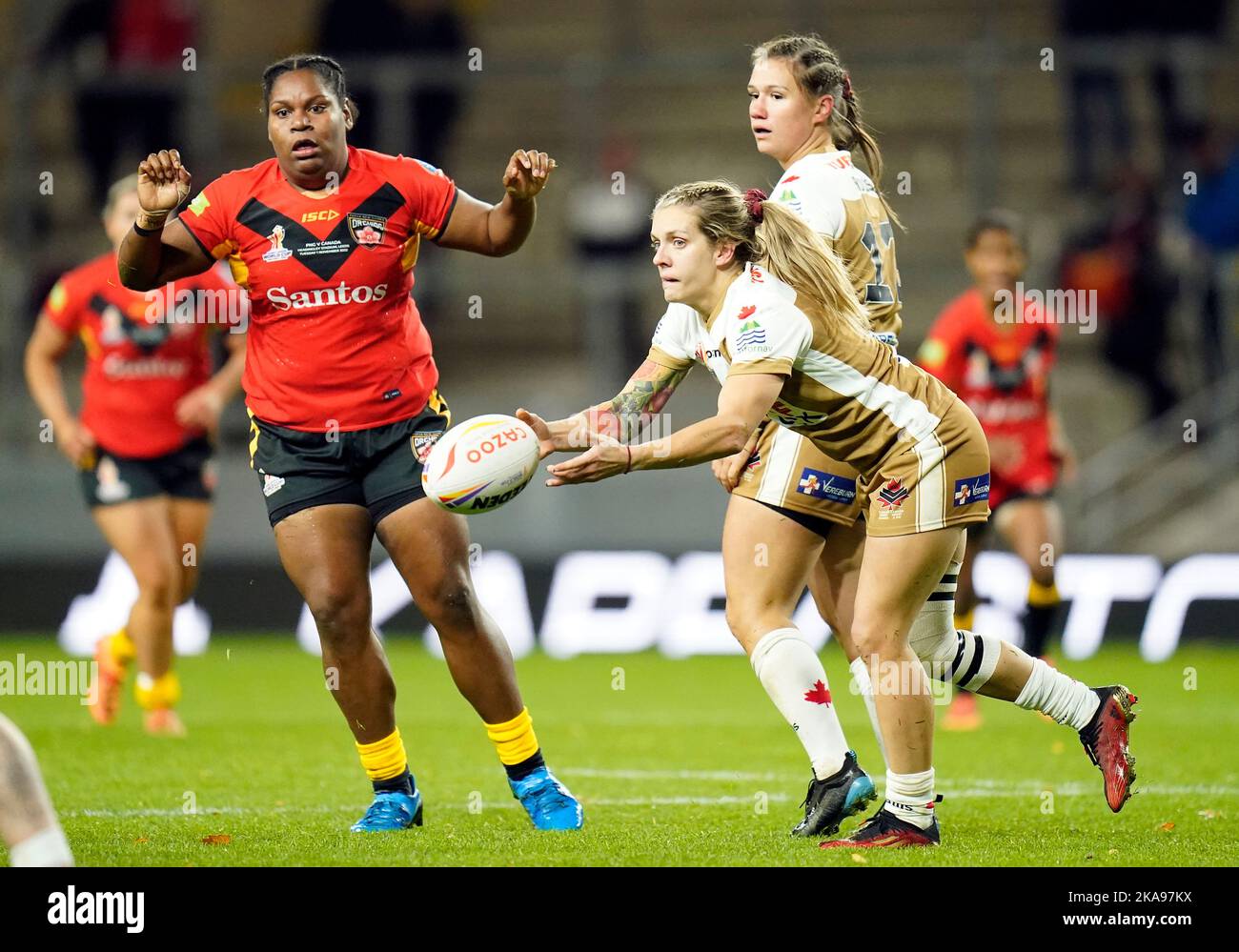 Canada's Alanna Fittes (right) releases the ball during the Women's ...