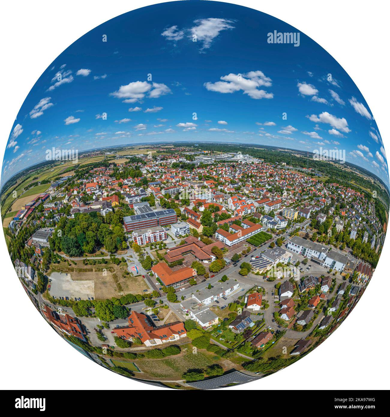 The market community of Meitingen on Lech from above Stock Photo - Alamy