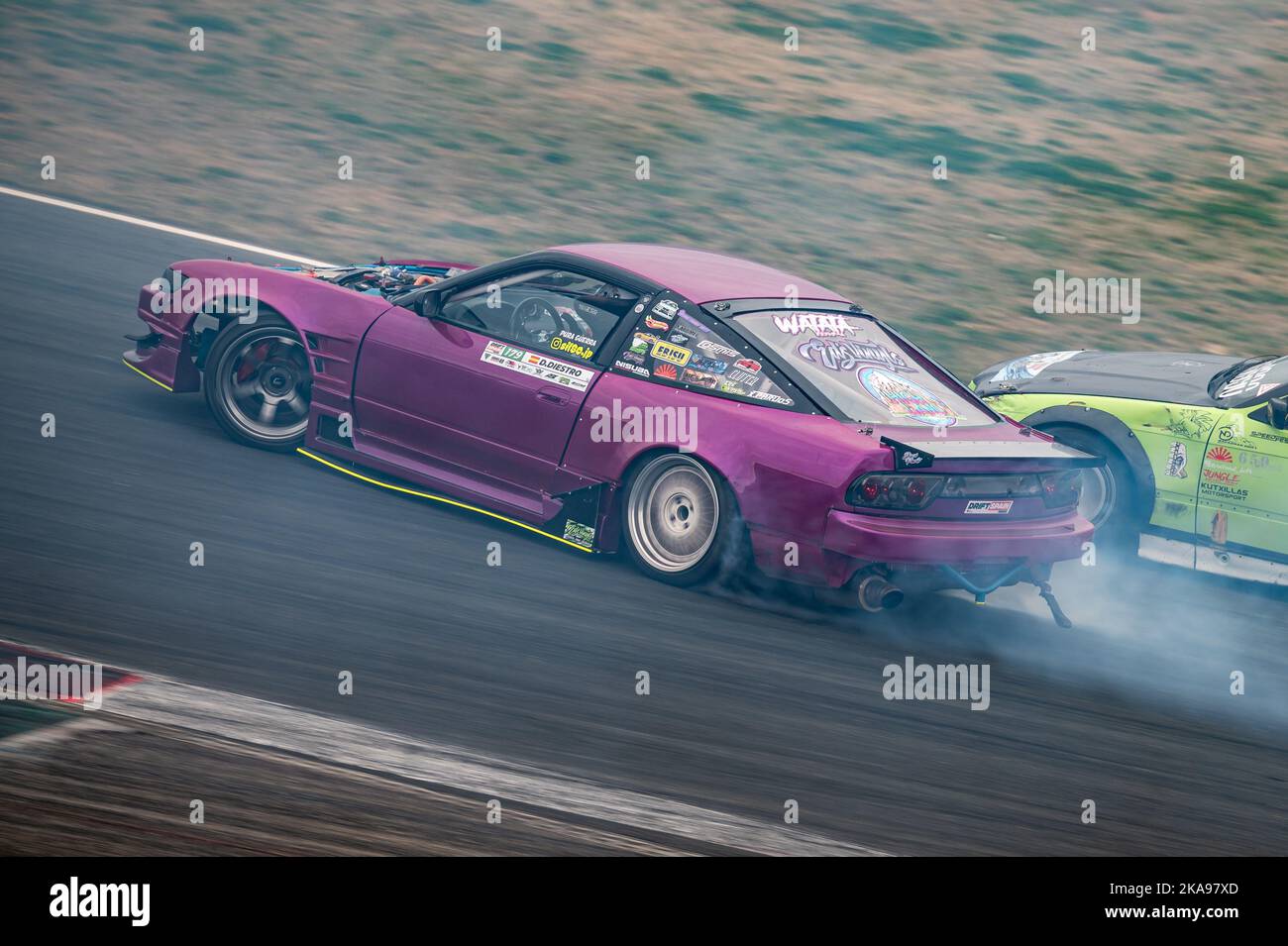 Nissan Silvia S13 Sileighty drifting on the race track Stock Photo - Alamy