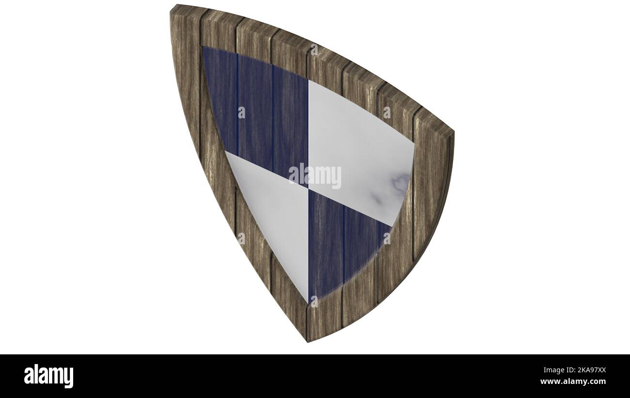 shield wood medieval 3d render illustration Stock Photo - Alamy
