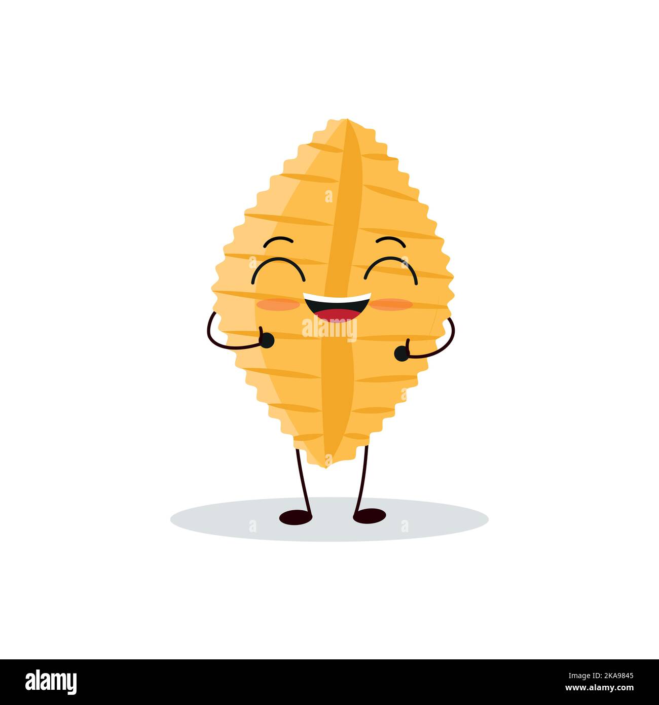 Pasta characters. Funny noodles with cute faces, hands and feet, comic ...
