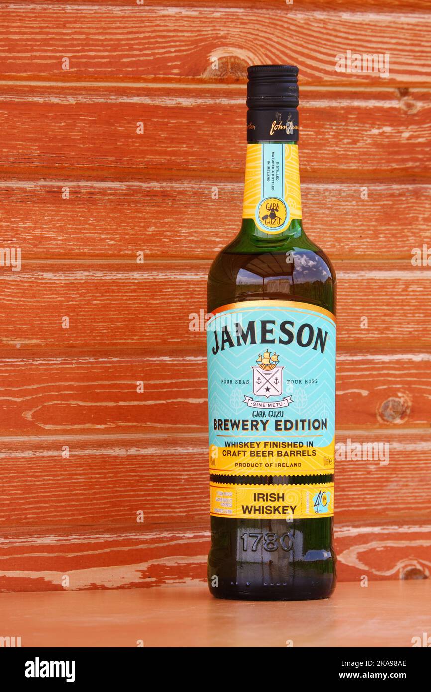 Jameson Gara Guzu Special edition bottle with wooden background Stock ...