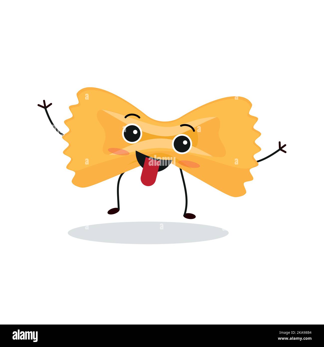 Pasta characters. Funny noodles with cute faces, hands and feet, comic ...