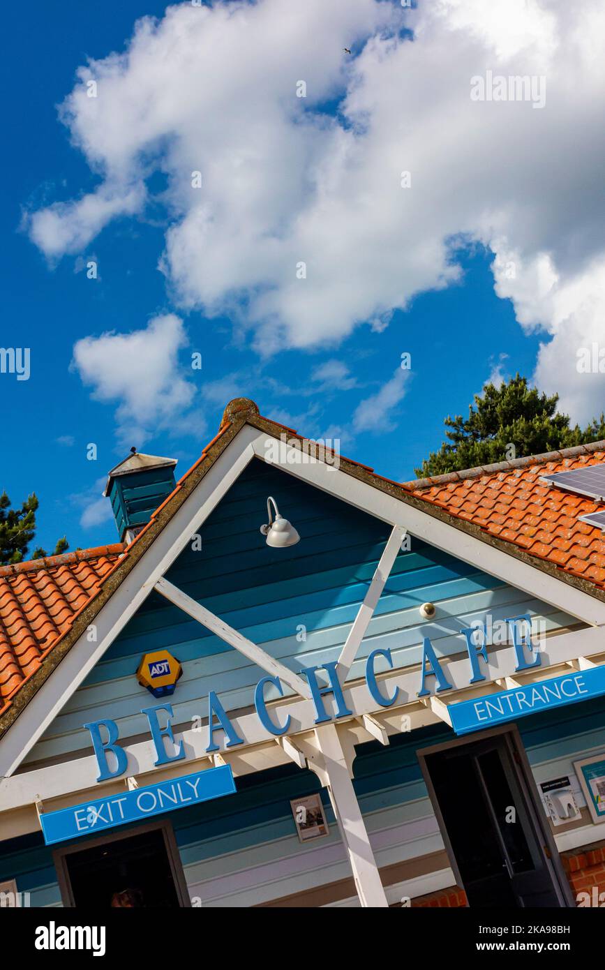 Entrance to traditional beach cafe at Wells Next The Sea a seaside ...