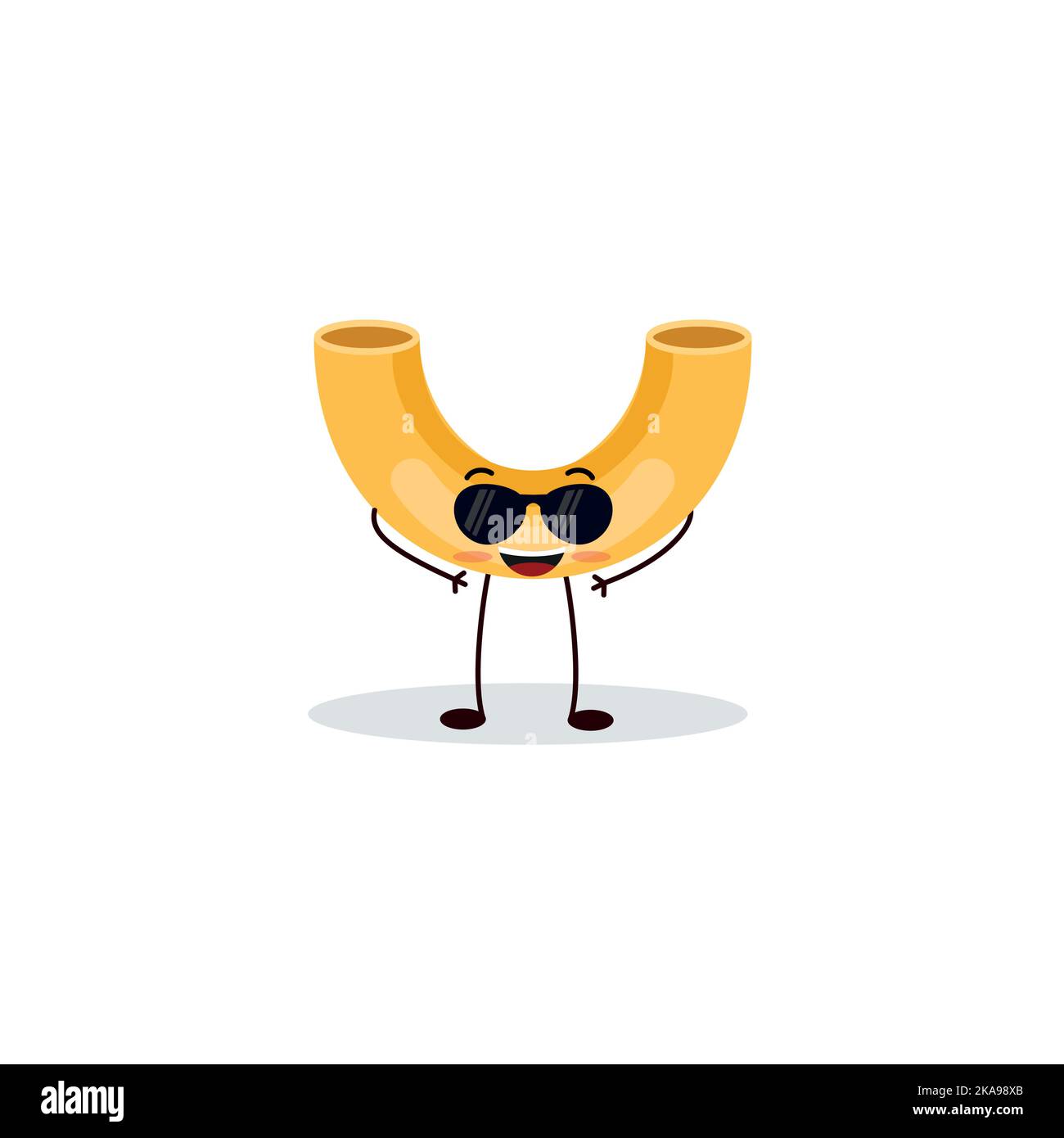 Pasta characters. Funny noodles with cute faces, hands and feet, comic ...