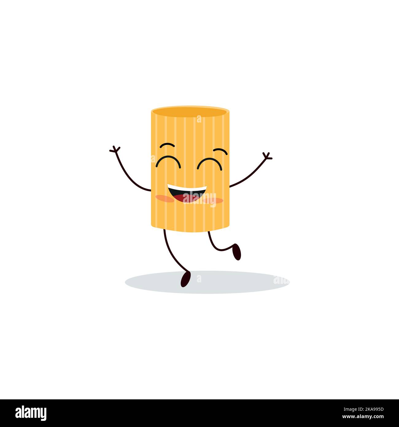 Pasta characters. Funny noodles with cute faces, hands and feet, comic ...