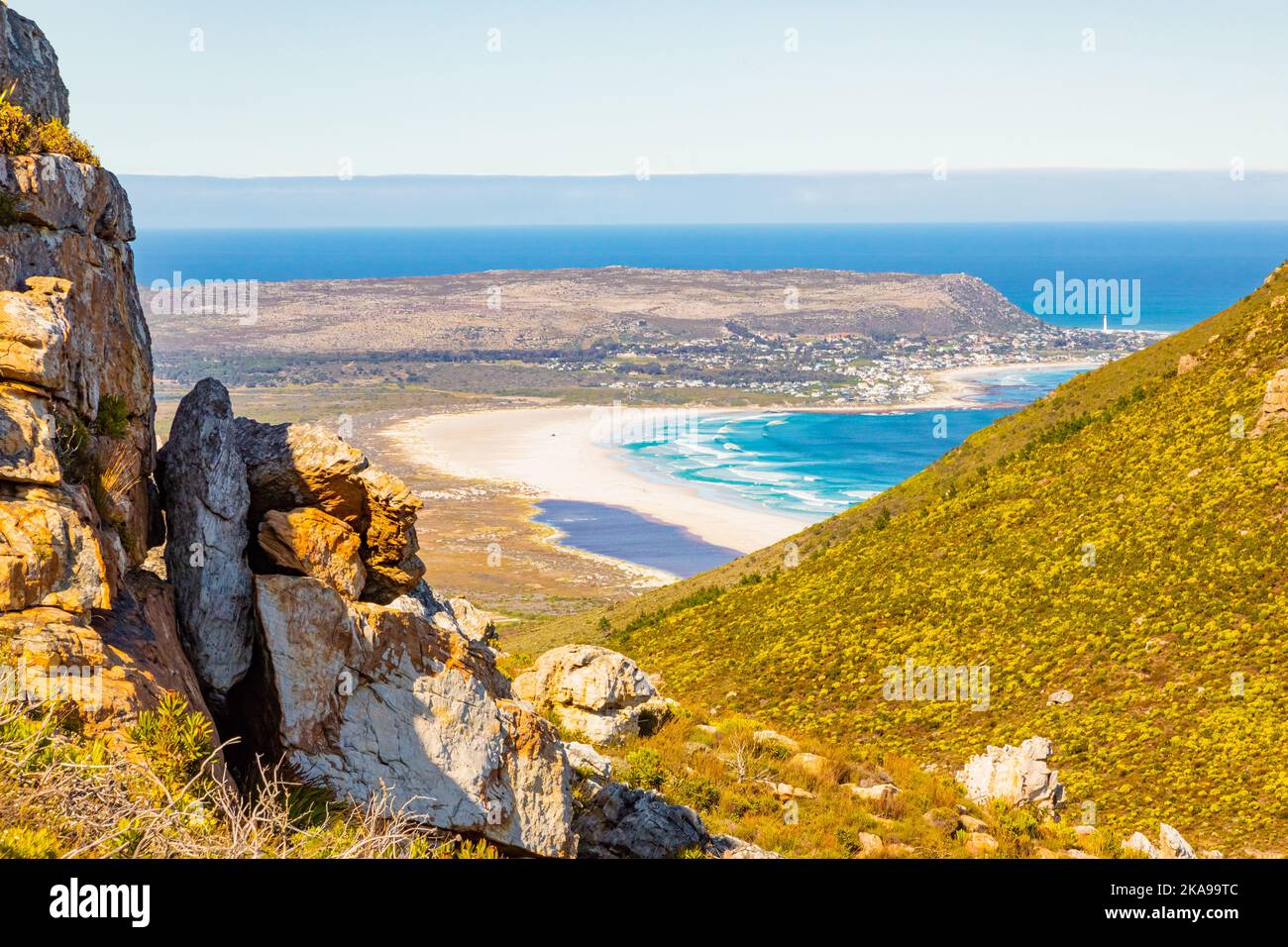 Coastal mountain landscape with fynbos flora in Cape Town, South Africa ...