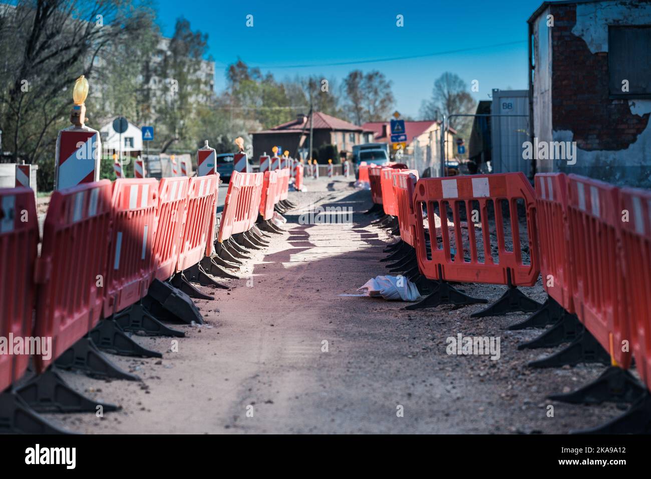 A renovation on Braslas street in Riga, Latvia Stock Photo - Alamy