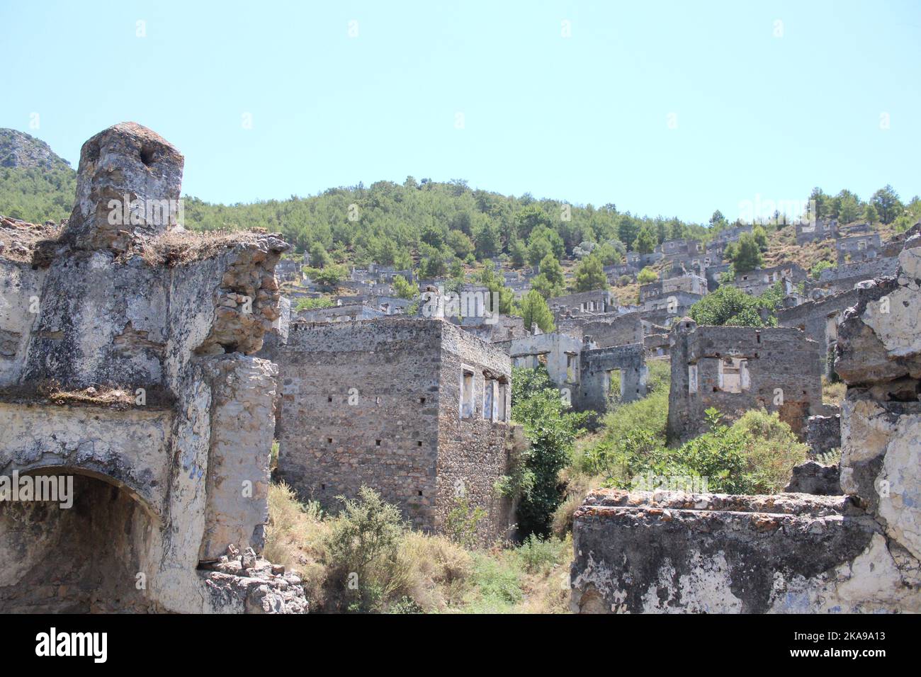 The view of Kayakoy, an abandoned village in southwest Turkey Stock ...