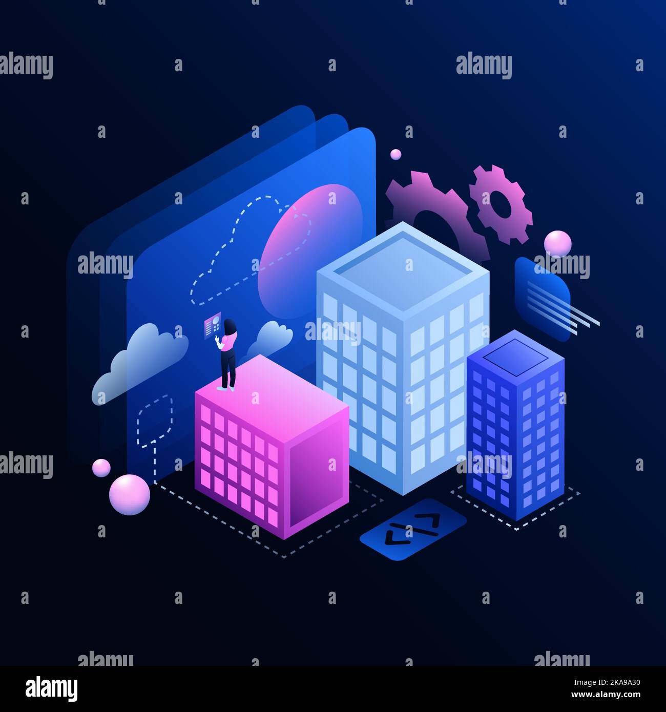 Metaverse buildings Stock Vector Images - Alamy