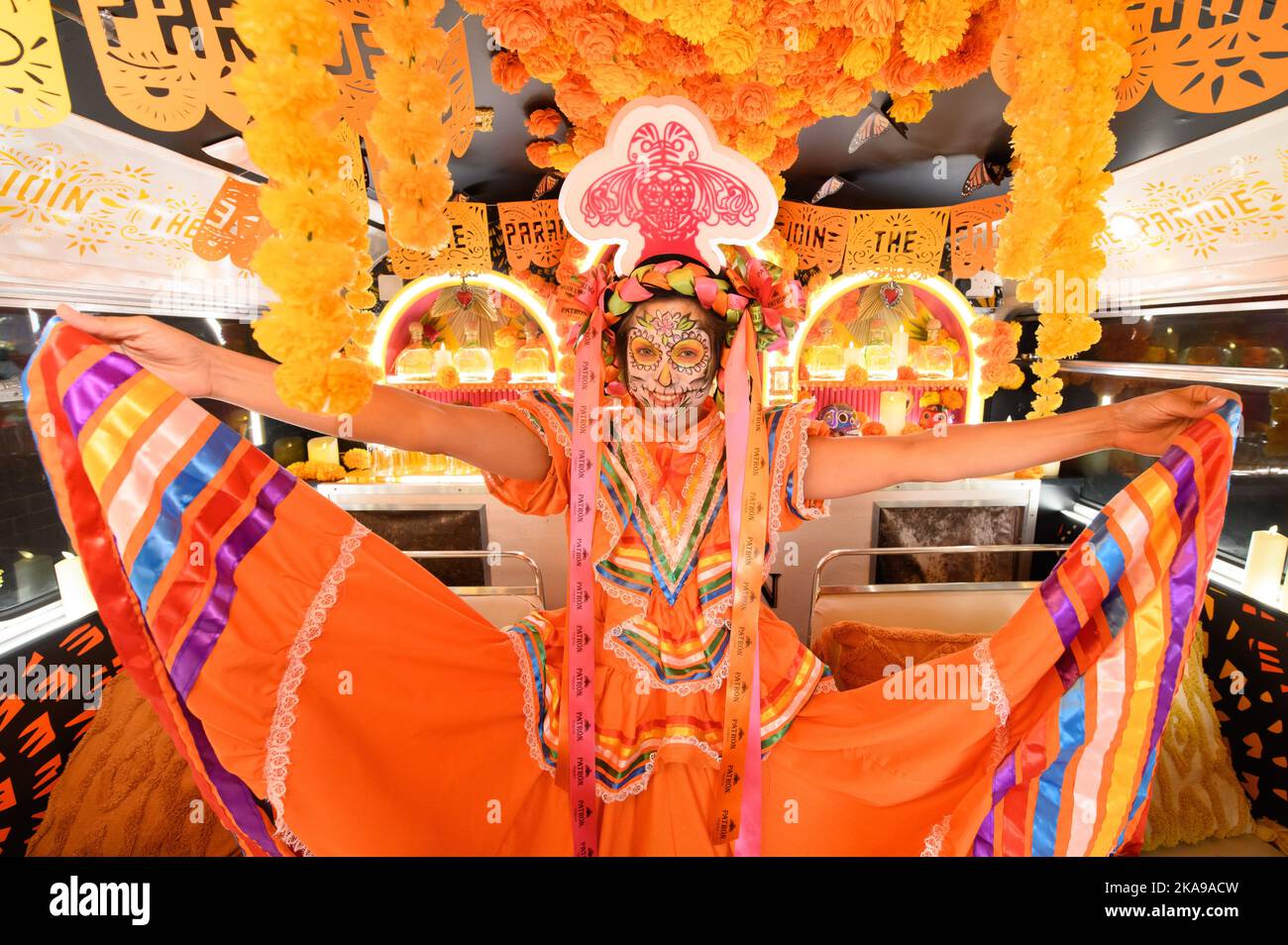 Performer Anna Alvarez at the traditional Mexican parade during PATRON ...