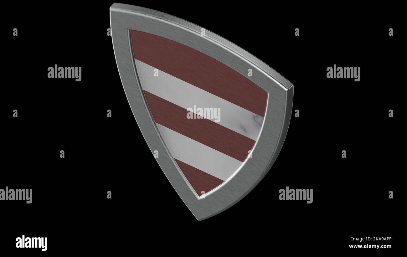 shield silver red medieval 3d render illustration Stock Photo - Alamy