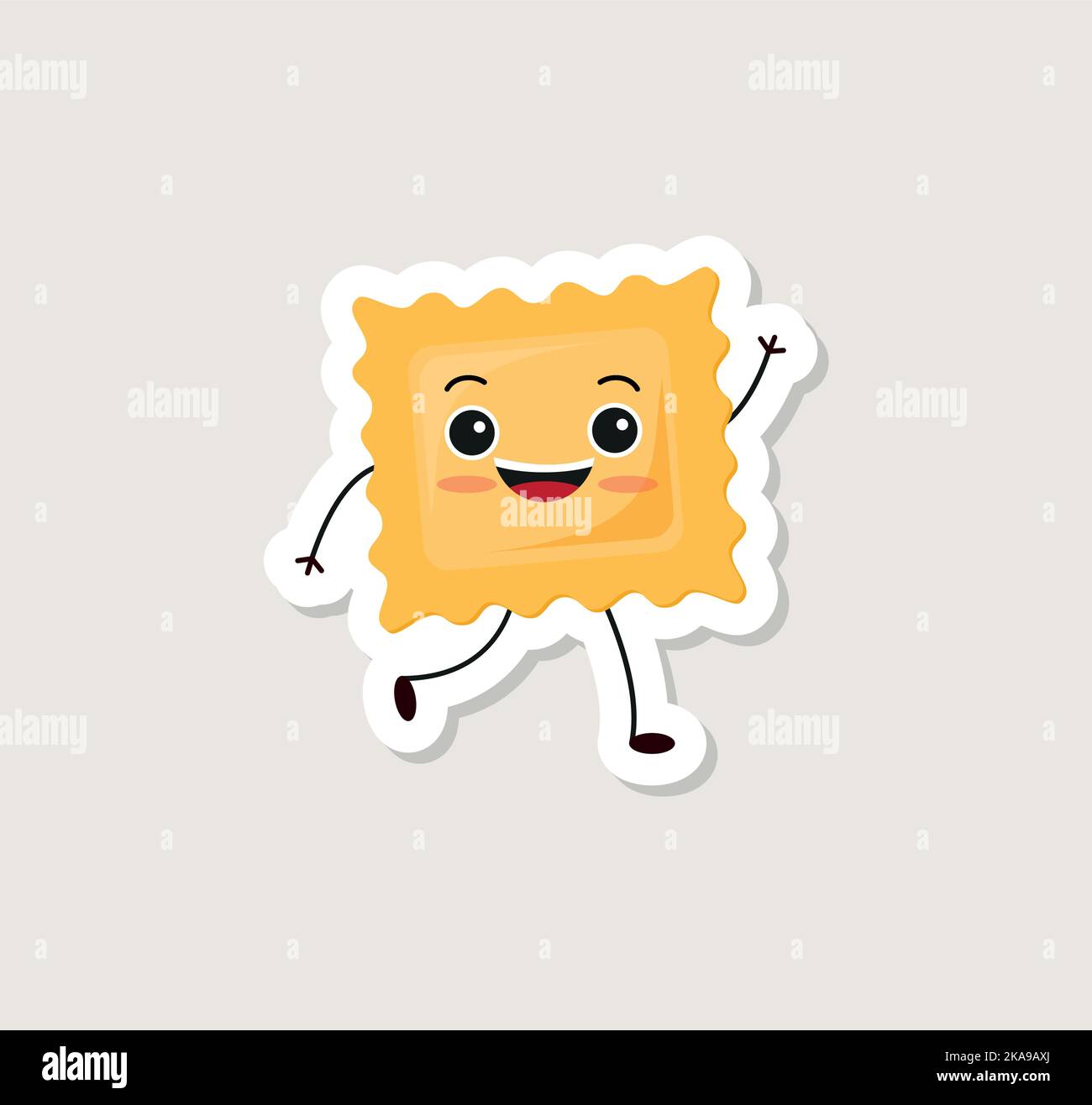 Sticker Pasta characters. Funny noodles with cute faces, hands and feet ...