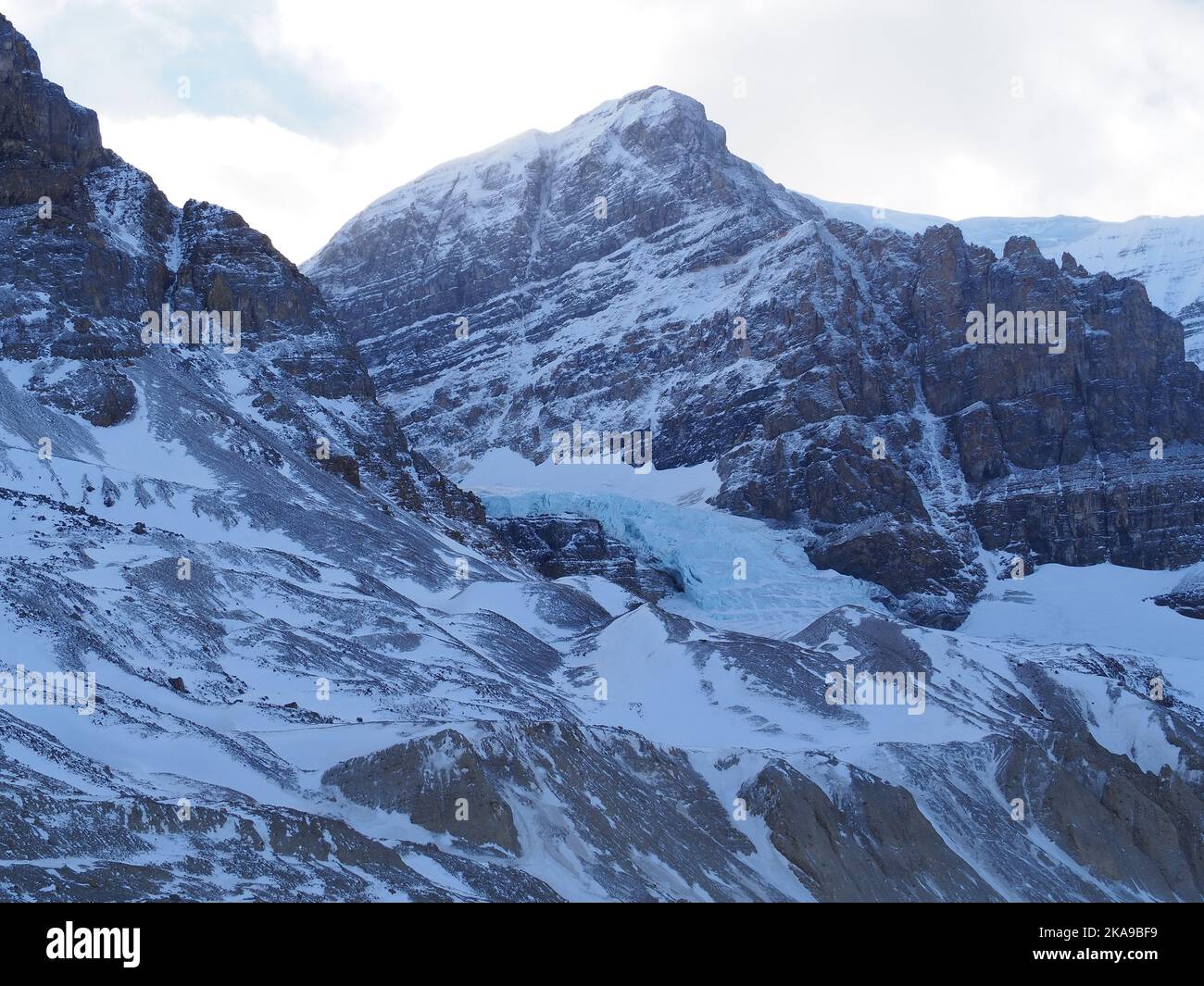A beautiful shot of a snowy mountain valley Stock Photo - Alamy