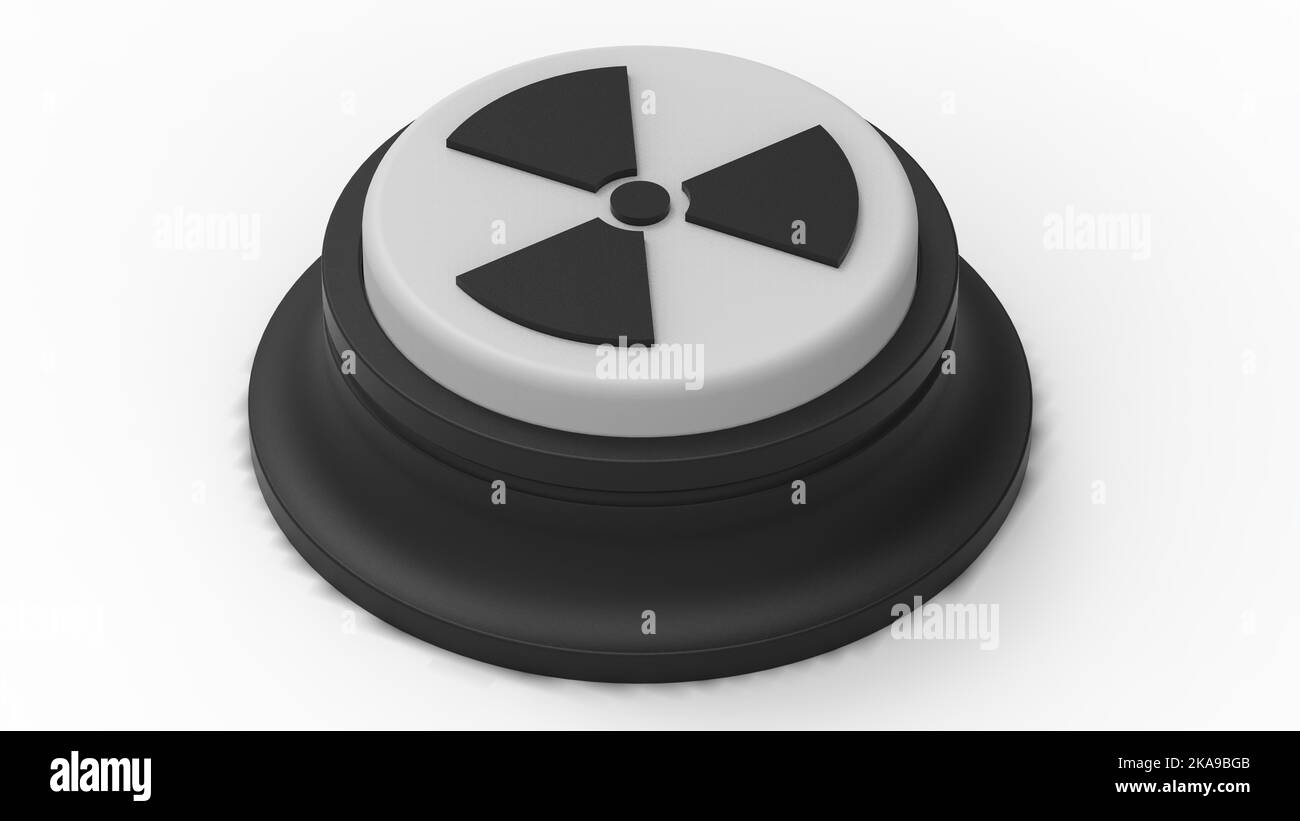 nuclear white button isolated illustration 3d render Stock Photo - Alamy