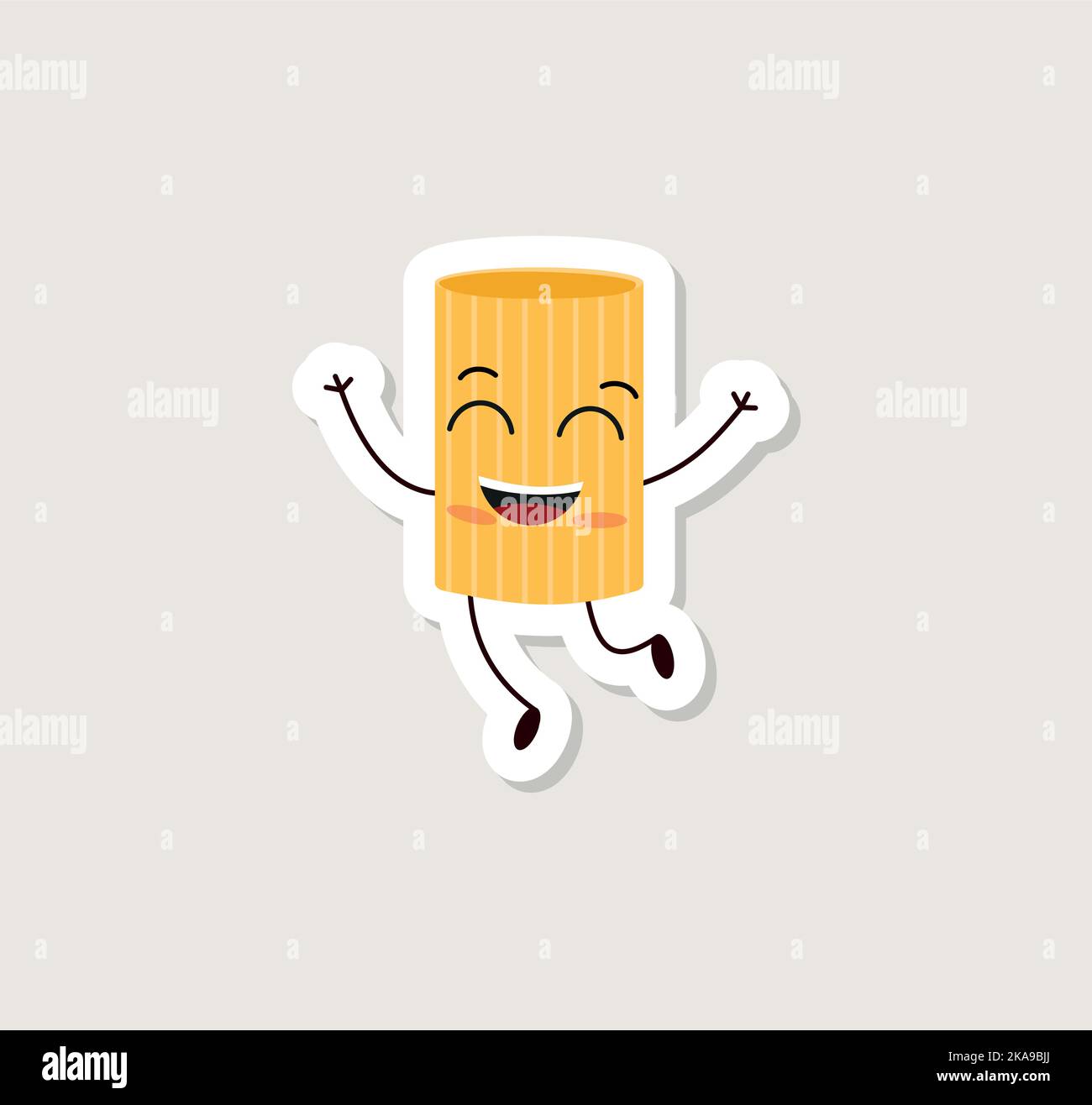 Sticker Pasta characters. Funny noodles with cute faces, hands and feet ...
