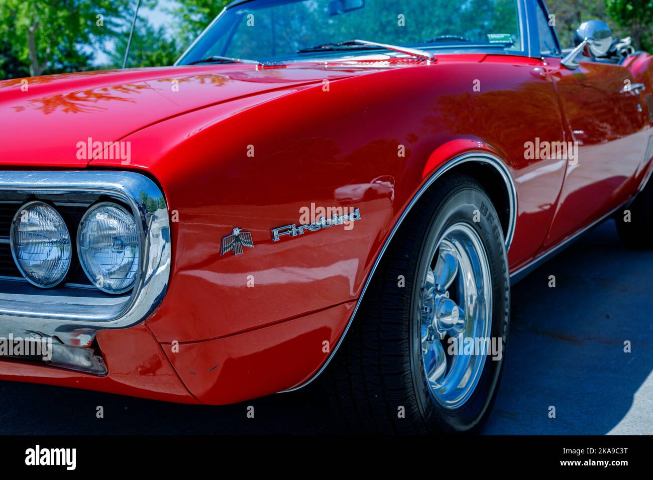 A closeup of a Vintage Pontiac firebird sports car Stock Photo - Alamy