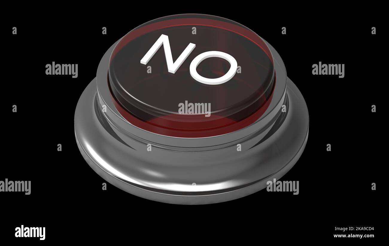 no button white and red isolated illustration 3d render Stock Photo - Alamy
