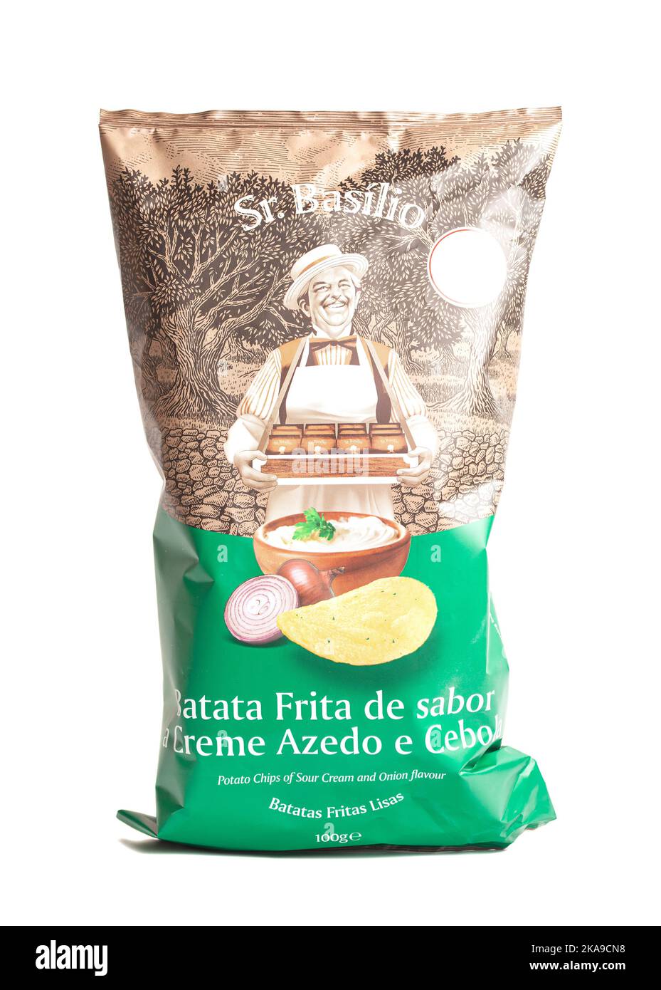 Moscow, Russia, October 31,2022: Potato chips Sr.Basilio sour cream ...