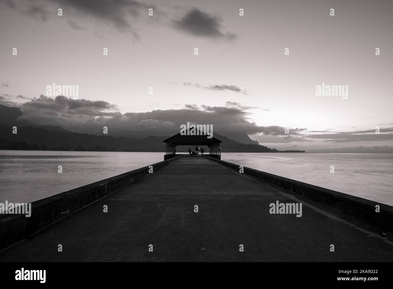 Black and white jetty dock on Kauai Hawaii Stock Photo - Alamy
