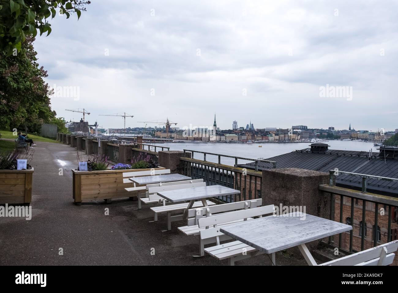 View of the city of Stockholm, from Fjällgatan viewpoint, located in ...