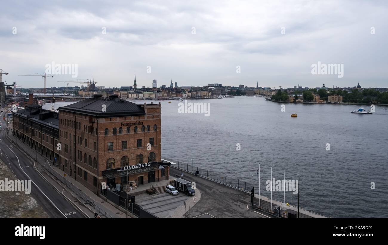 View of Fotografiska Museum from Fjällgatan viewpoint, located in the ...