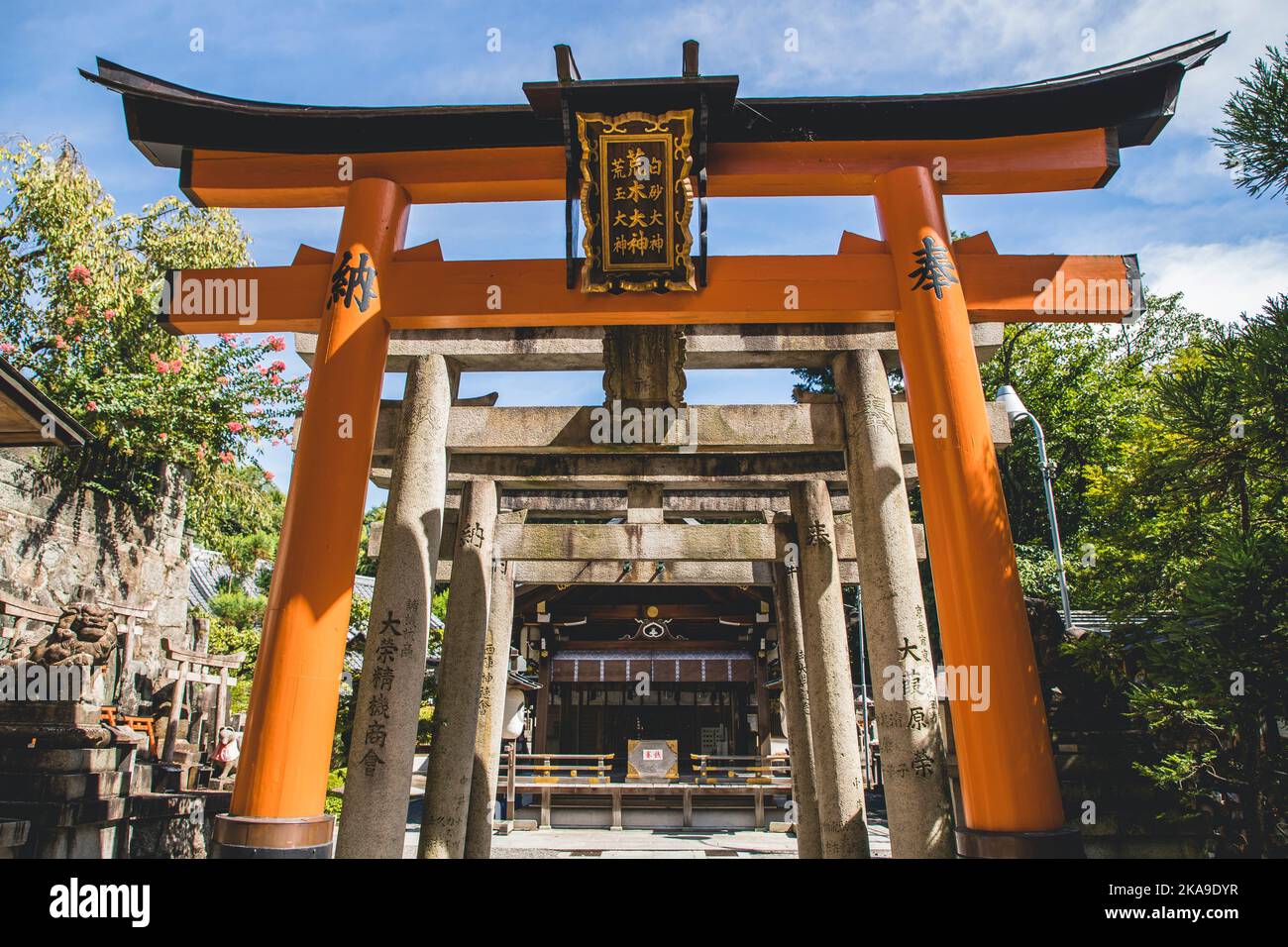 The red Torii gate in Fushimi Inari Taisha shrine is the famous ...