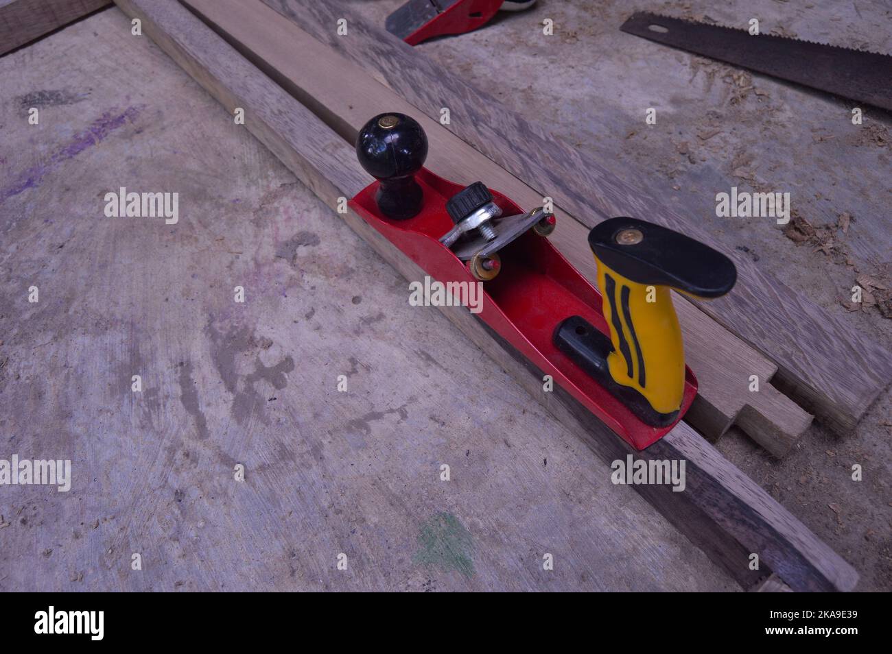 wood smoothing tool with wood craft background. manual craft tools ...