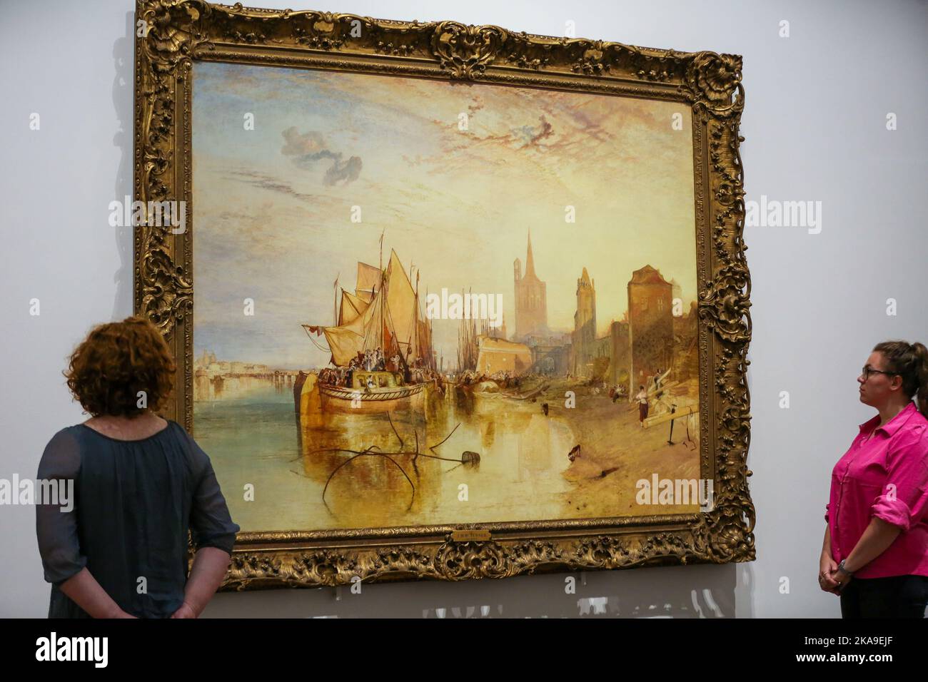 National gallery staff members view British artist Joseph Mallord ...