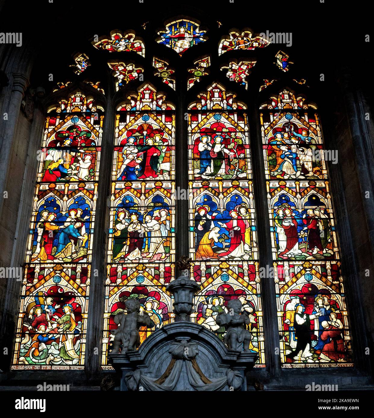 Stained-glass windows in Ely Cathedral, Cambridgeshire Stock Photo - Alamy