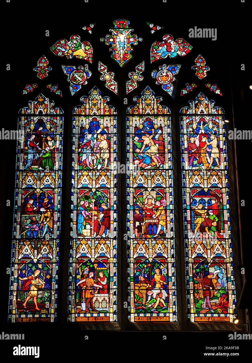 Stained-glass windows in Ely Cathedral, Cambridgeshire Stock Photo - Alamy