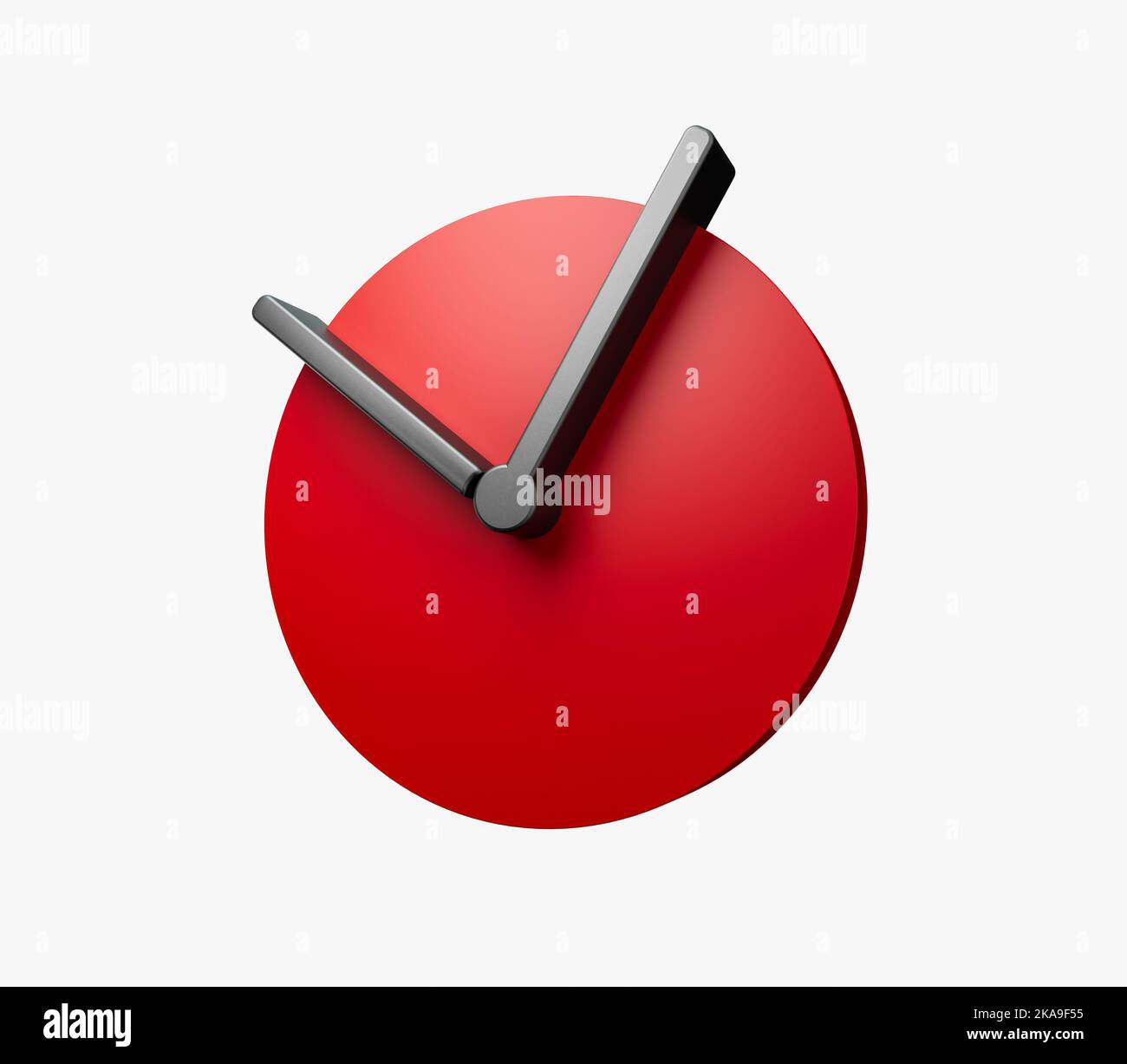 An illustration of a round red clock isolated on white background Stock ...