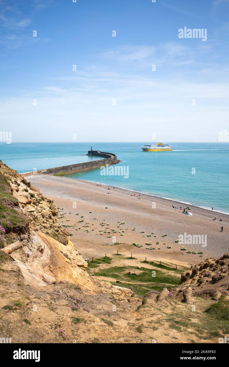 View of New Haven Beach and White Cliffs from Fort Hill on a clear day ...