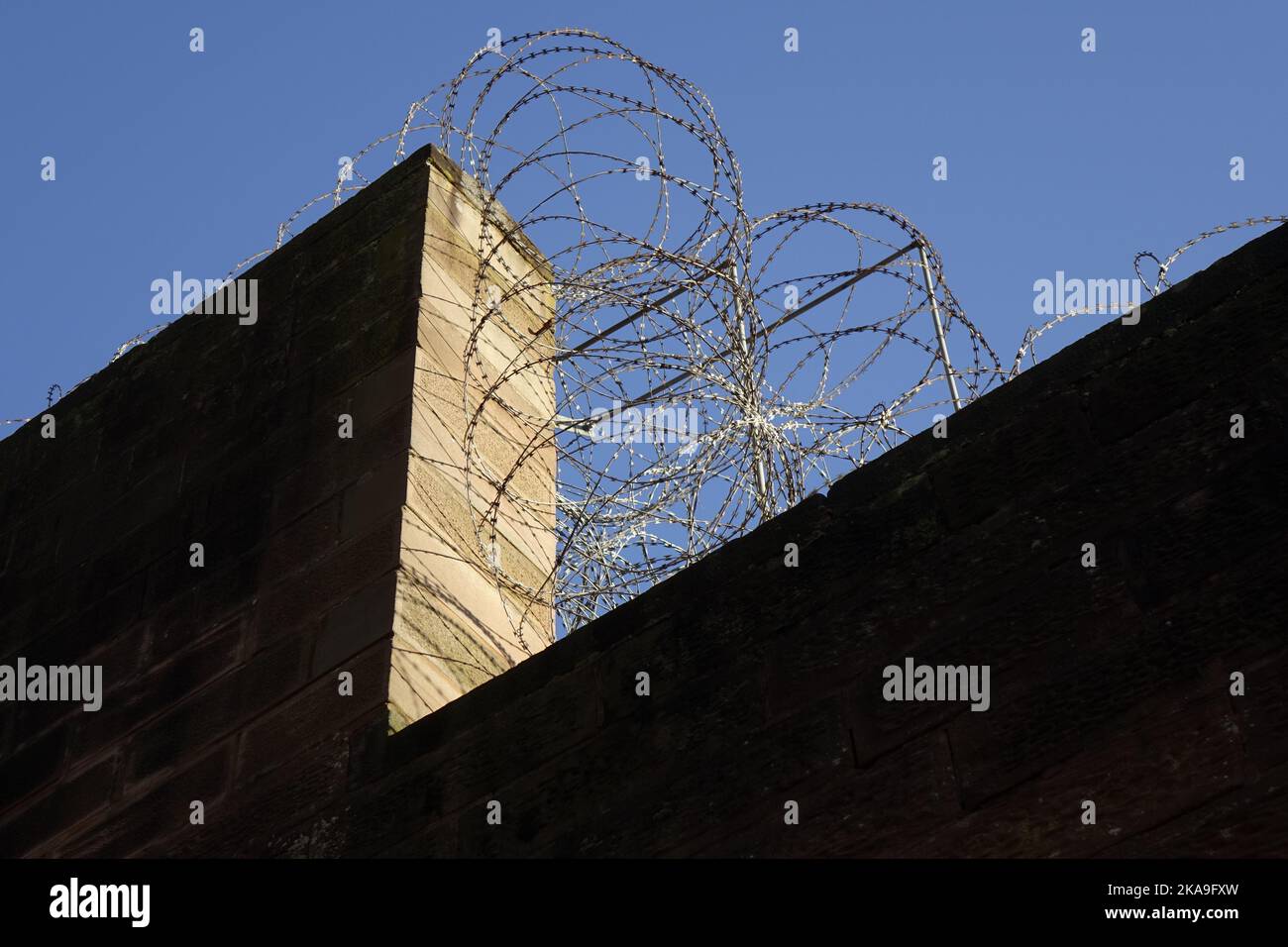 A low angle of a building with a blue sky background in Germany Stock ...