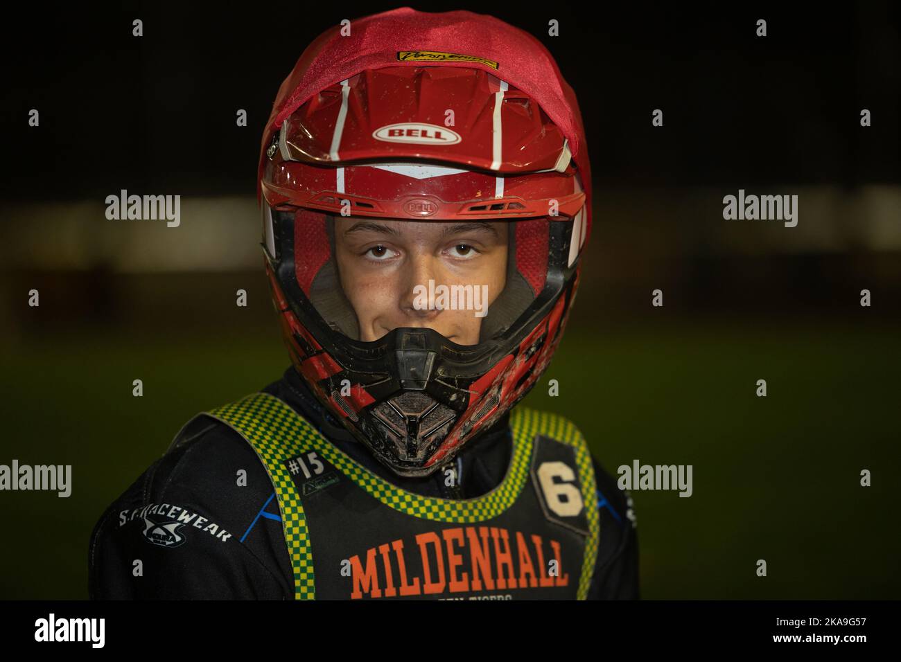 Ashton Boughen - Mildenhall Fen Tigers speedway rider. Portrait wearing ...