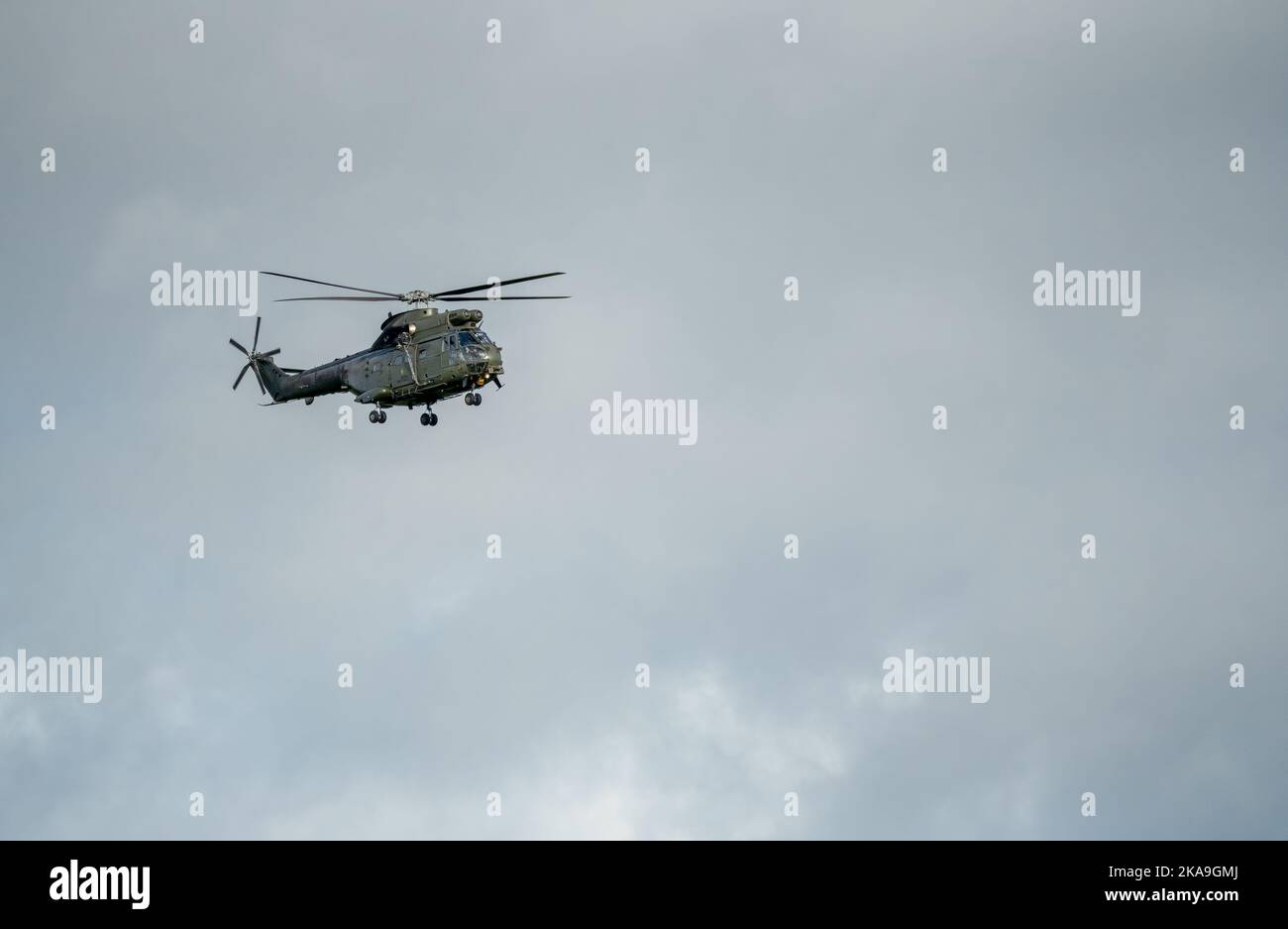 British Royal Air Force Joint Helicopter Command (JHC) Puma HC2 flying ...